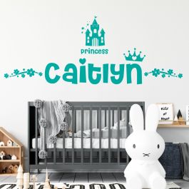 Wall Designer | Personalised Name Girls Wall Art Sticker - Princess ...
