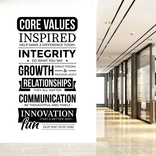 Wall Designer | Core Values - Wall Quote, Company Office, Conference ...