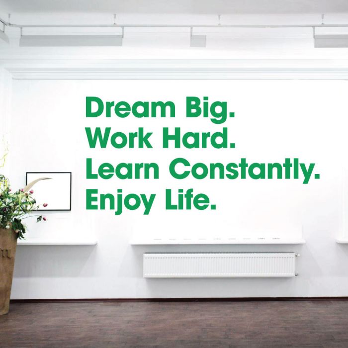 Wall Designer | Dream Big. Work Hard. Learn Constantly. Enjoy Life ...