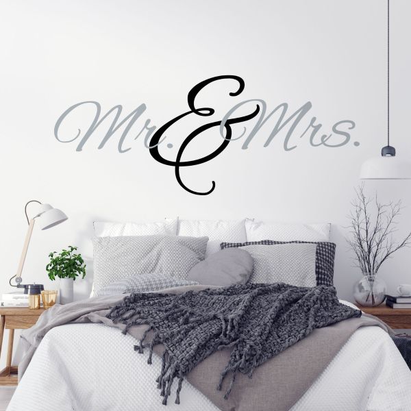 Mr Mrs Monogram Family Bedroom Wall Sticker